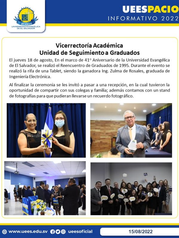 25° Aniversario de Graduados de 1995 - Universidad Evangélica de El ...