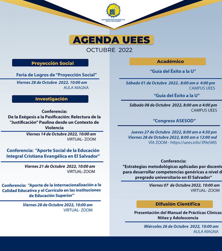 AGENDA UEES - Universidad Evangélica de El Salvador